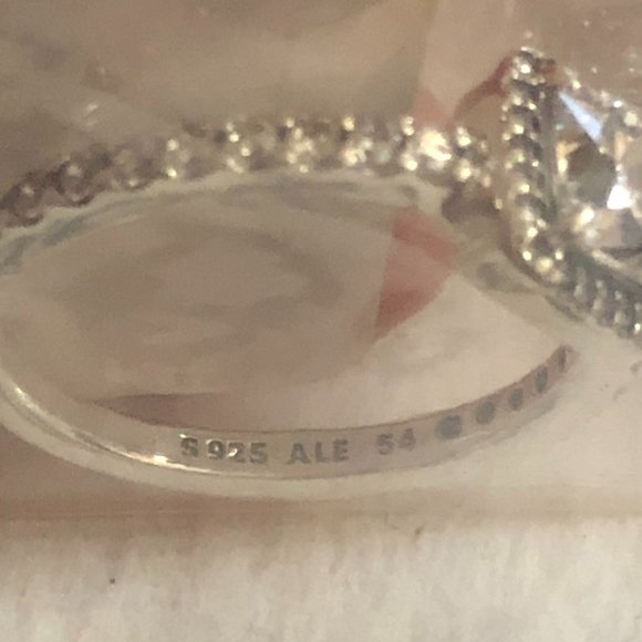 Pandora | Jewelry | Pandora Sterling Silver Square Sparkle Halo Ring ...